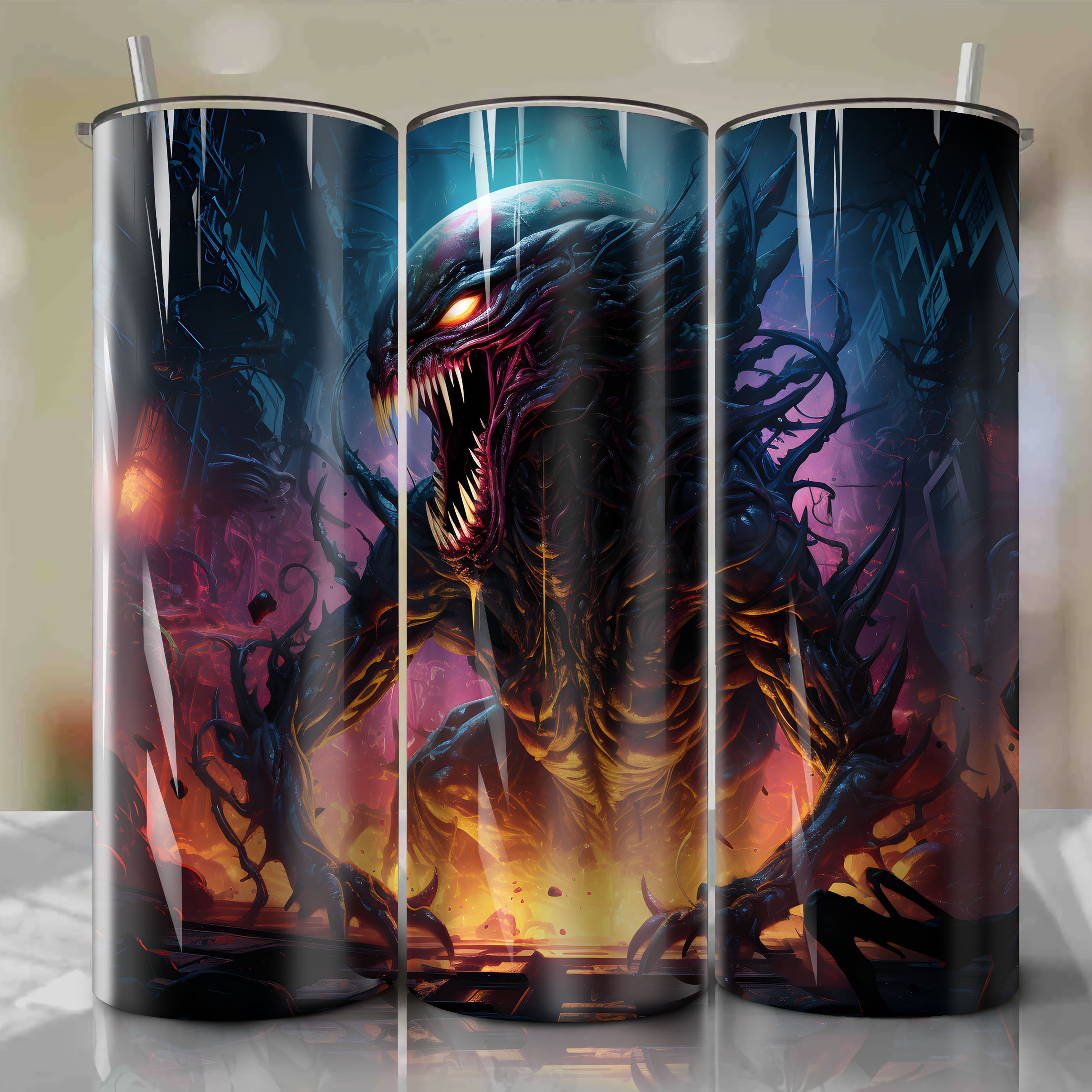 20 Oz Tumbler Wrap - Extraterrestrial Horror Inspired by Alien Franchi