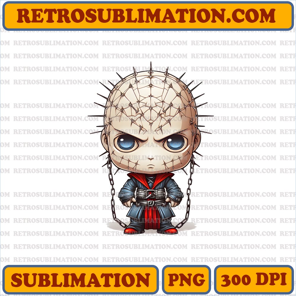 Serious Chibi Pinhead Summoning Chains - Digital Download PNG