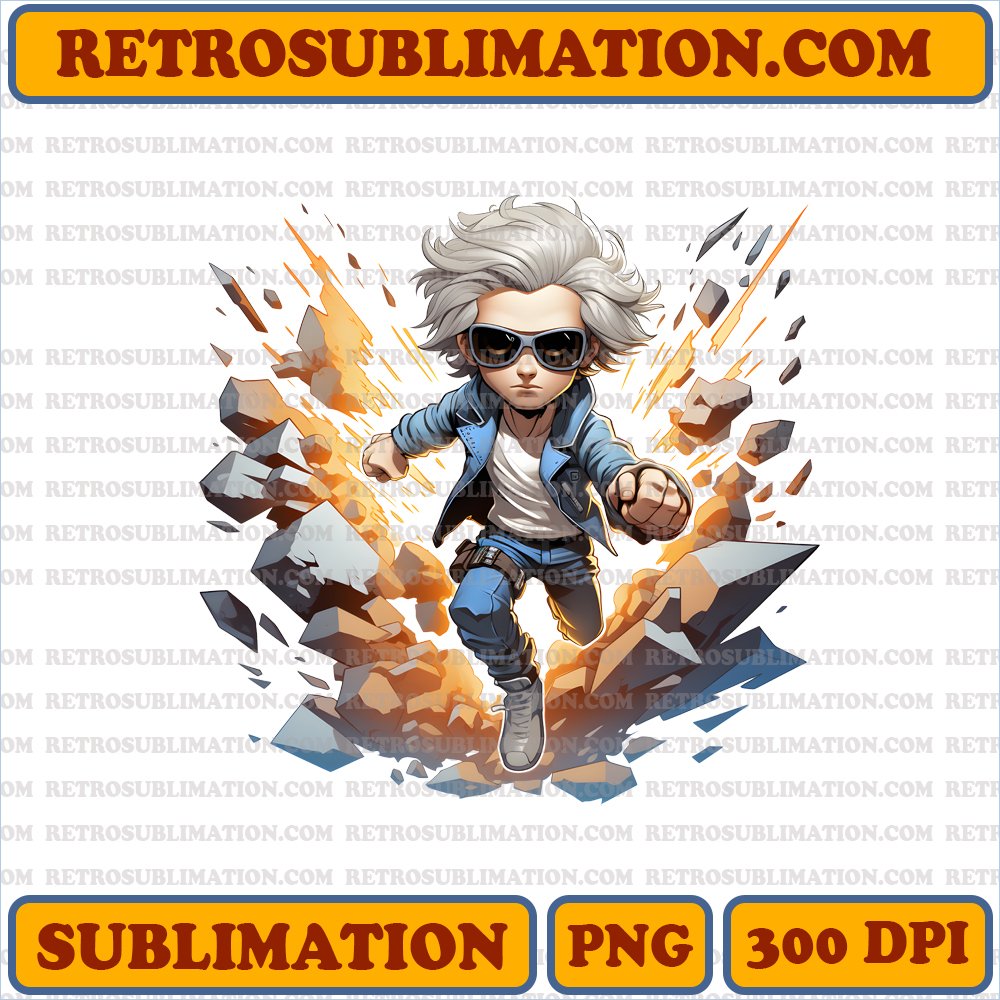 Quicksilver Chibi - Surprised Skid Stop - Digital Download PNG