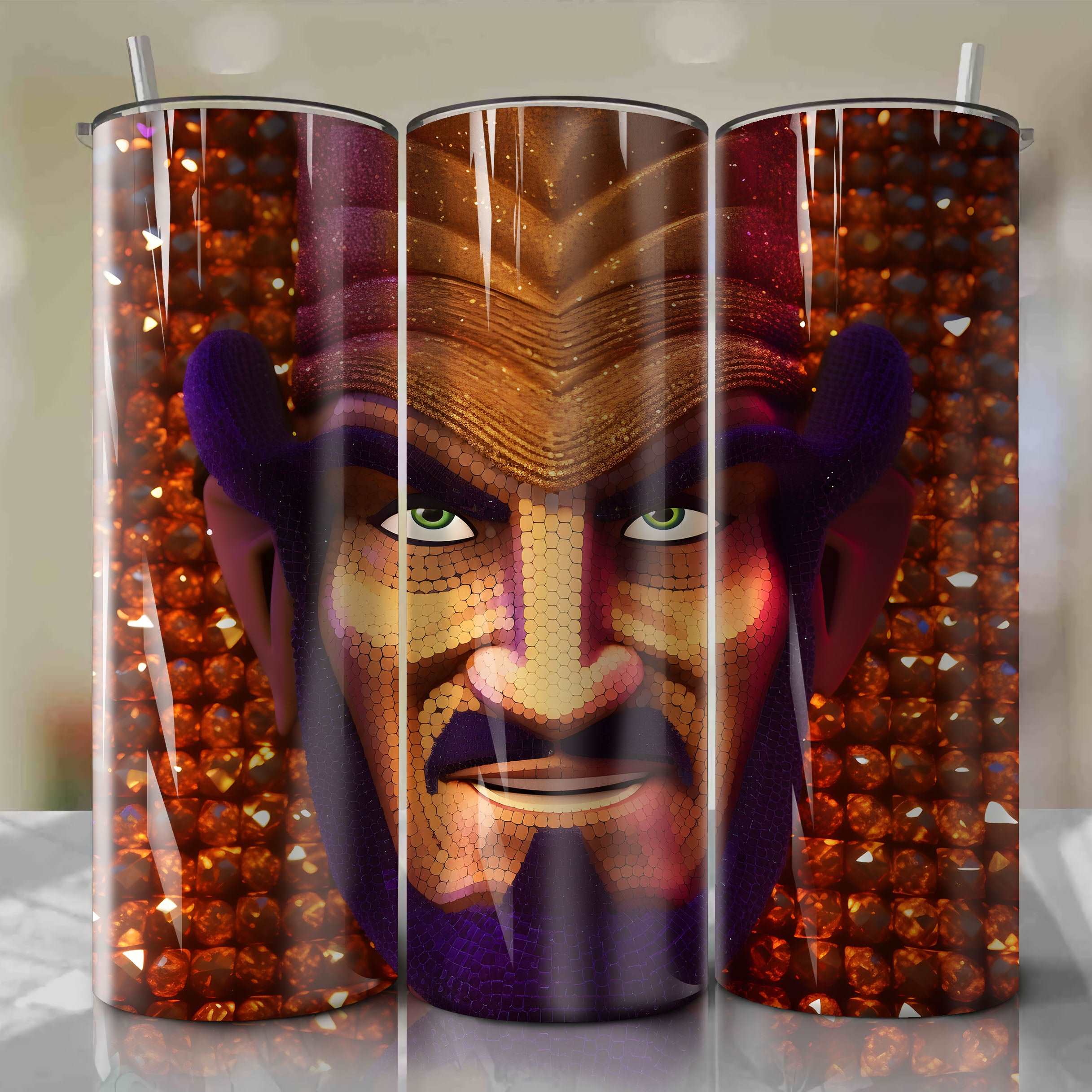 Jafar 3D Bling Wrap PNG Skinny Tumbler: 20oz Sublimation Digital Downl