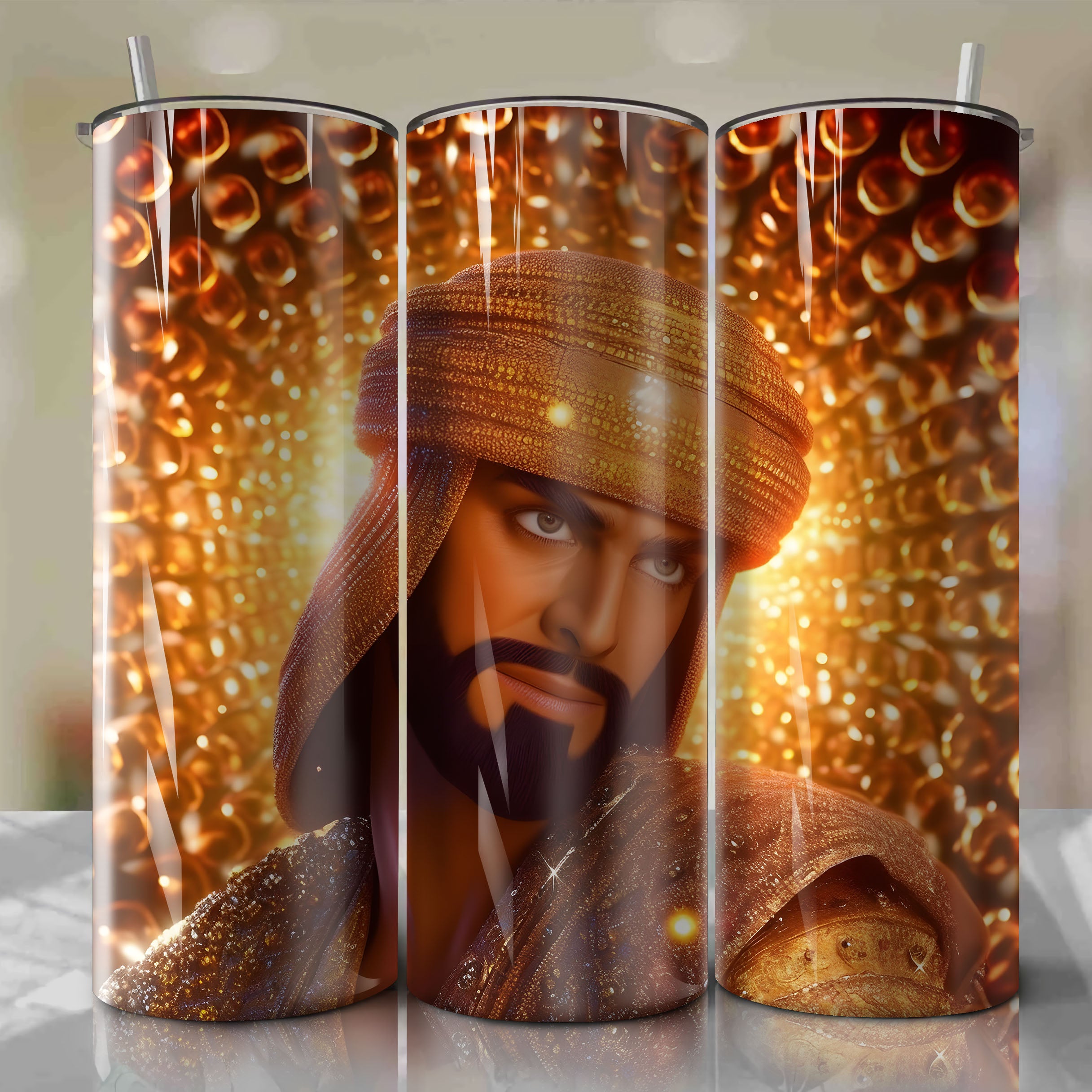 Jafar | 3D Bling | Wrap PNG Skinny Tumbler 20oz | Sublimation | Digita