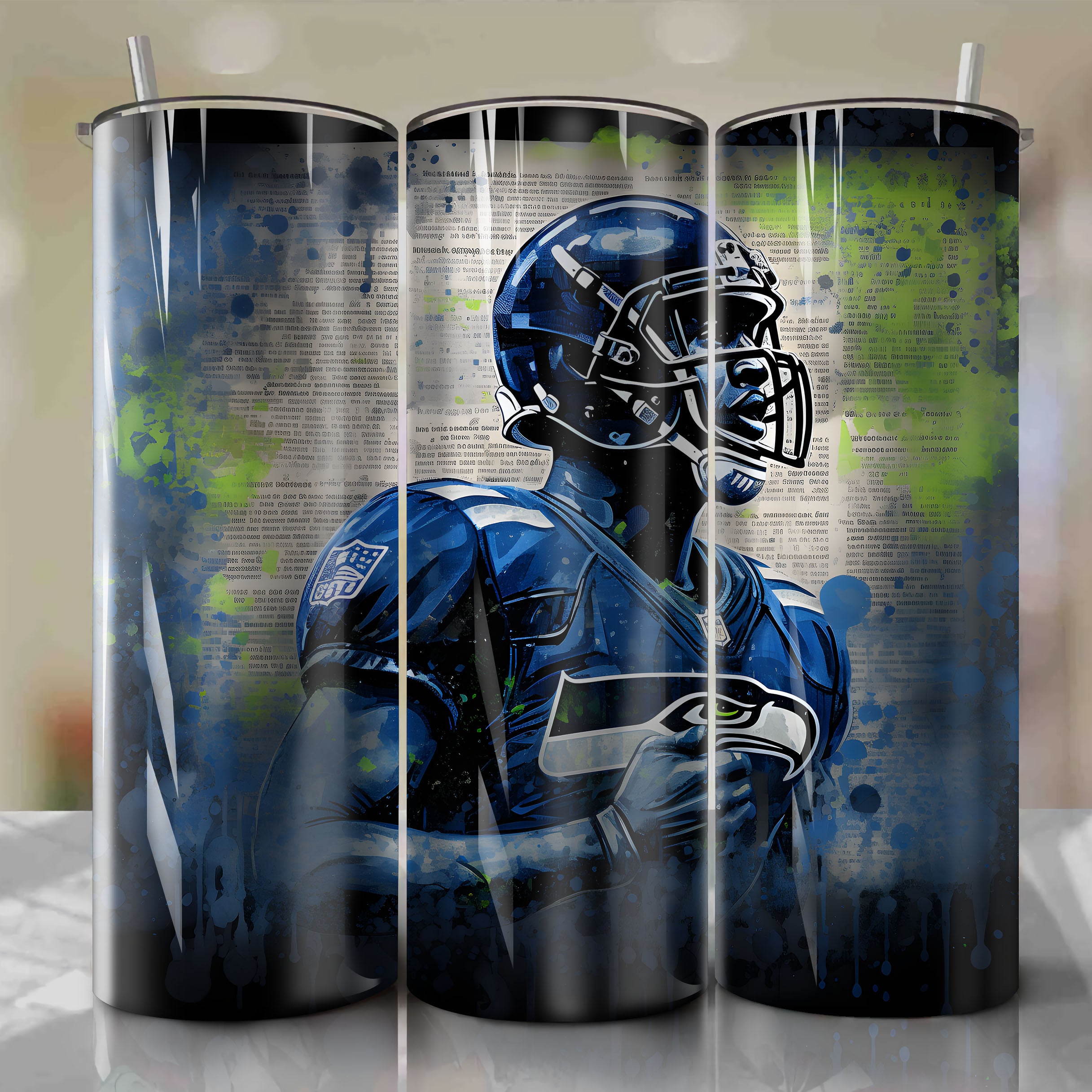 Seattle Seahawks Football | Newspaper | Wrap PNG Skinny Tumbler 20oz