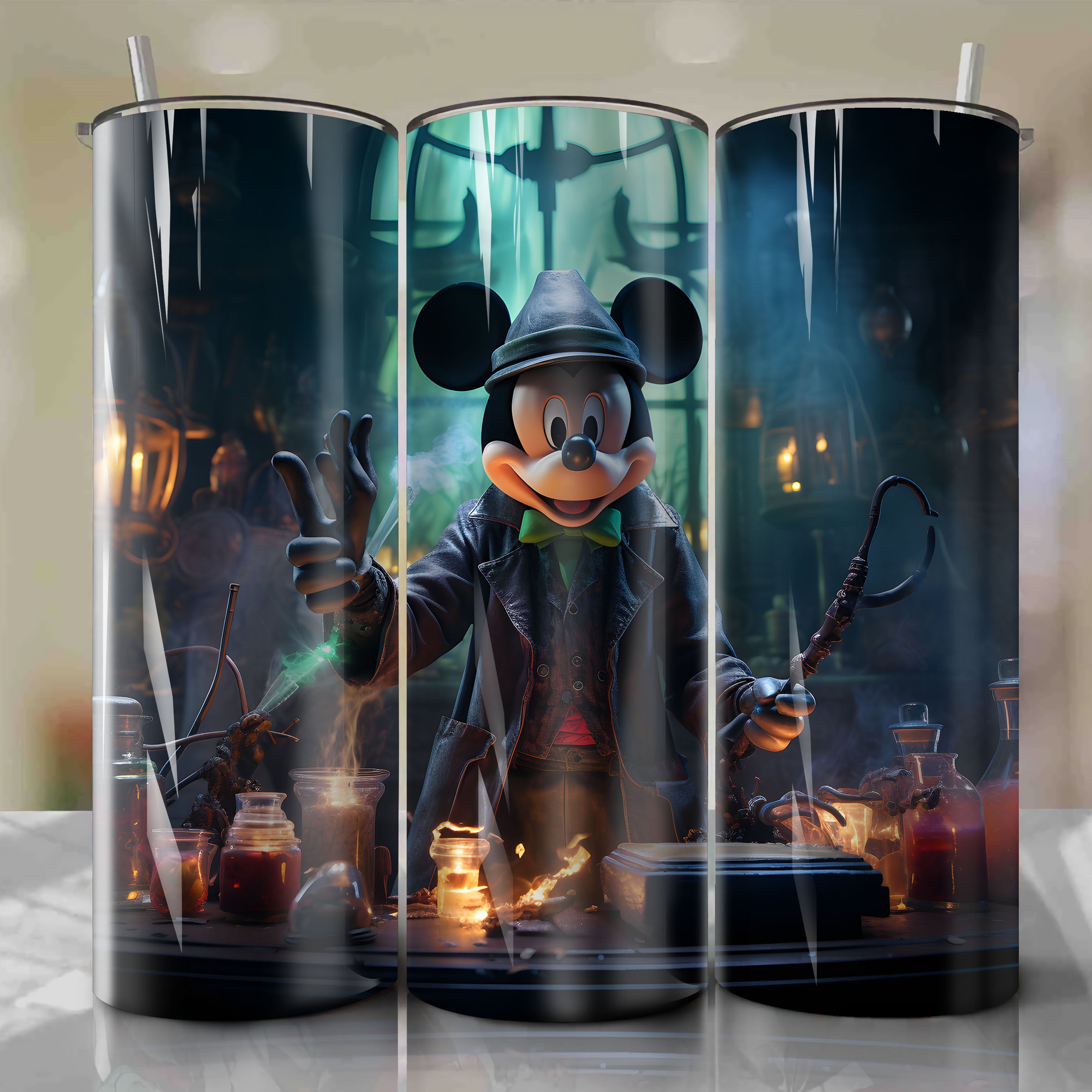 Tumbler Wrap: Mickey Mouse Haunted Laboratory with 3D Elements for 20