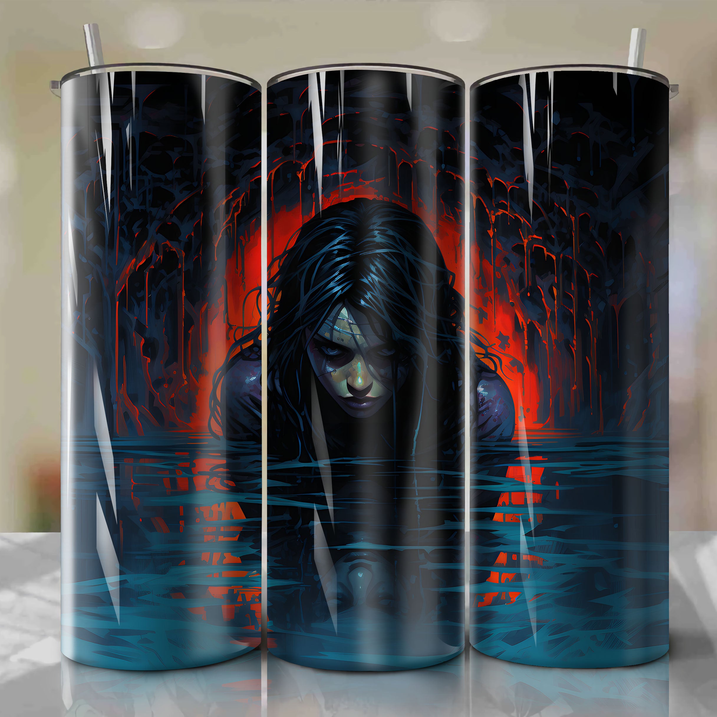 Samara Crawl Well Soaking Wet 20 oz Straight Tumbler Wrap | Vivid 3D A