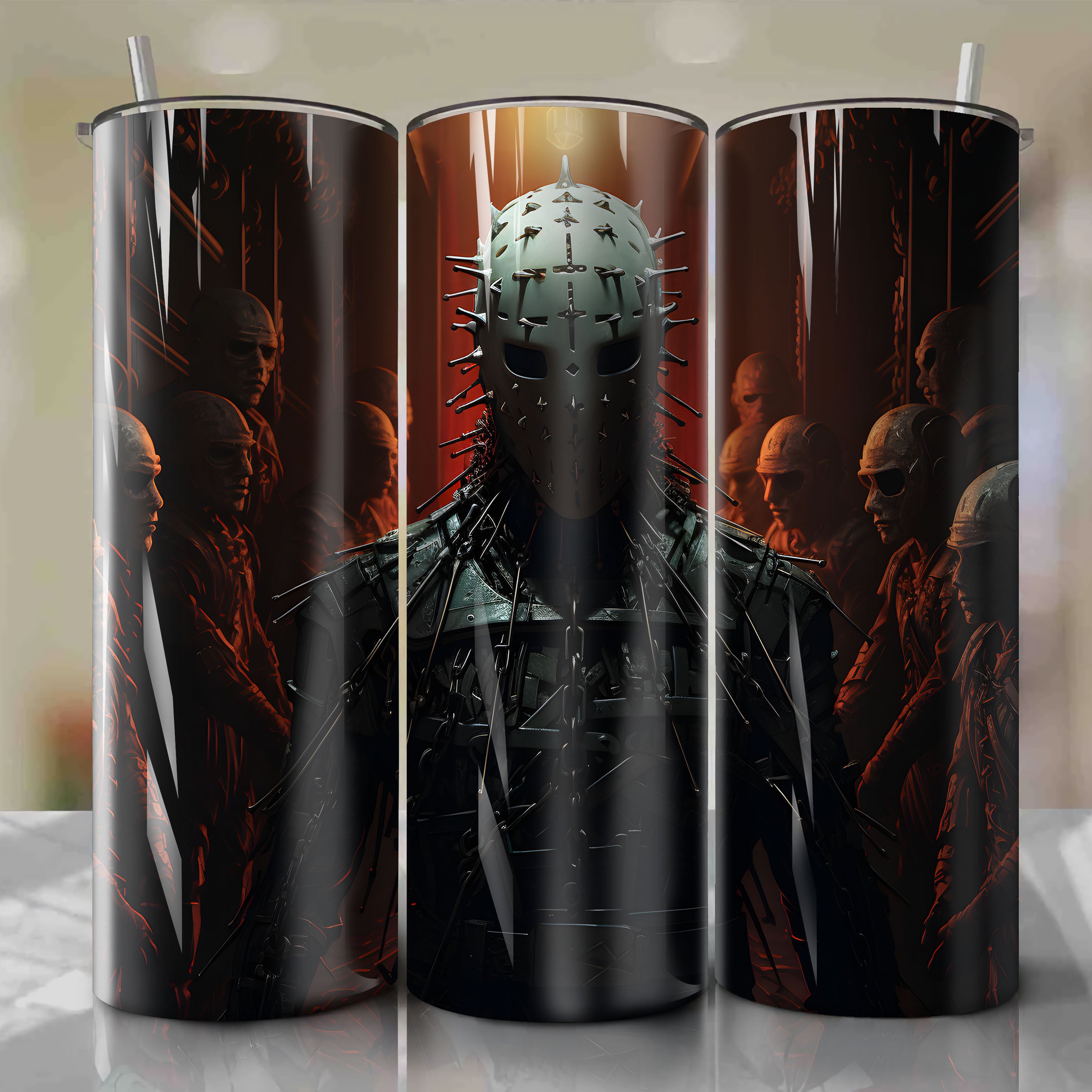 Pinhead Hellraiser Tumbler Wrap | Cracked Floor Tiles Design | 20 oz S