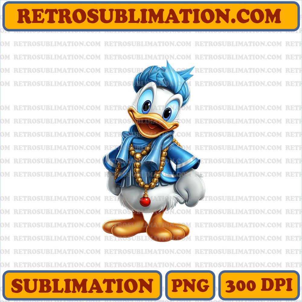 Christmas Donald Duck Wreath Necklace - Proud Strut - Humorous Sublima