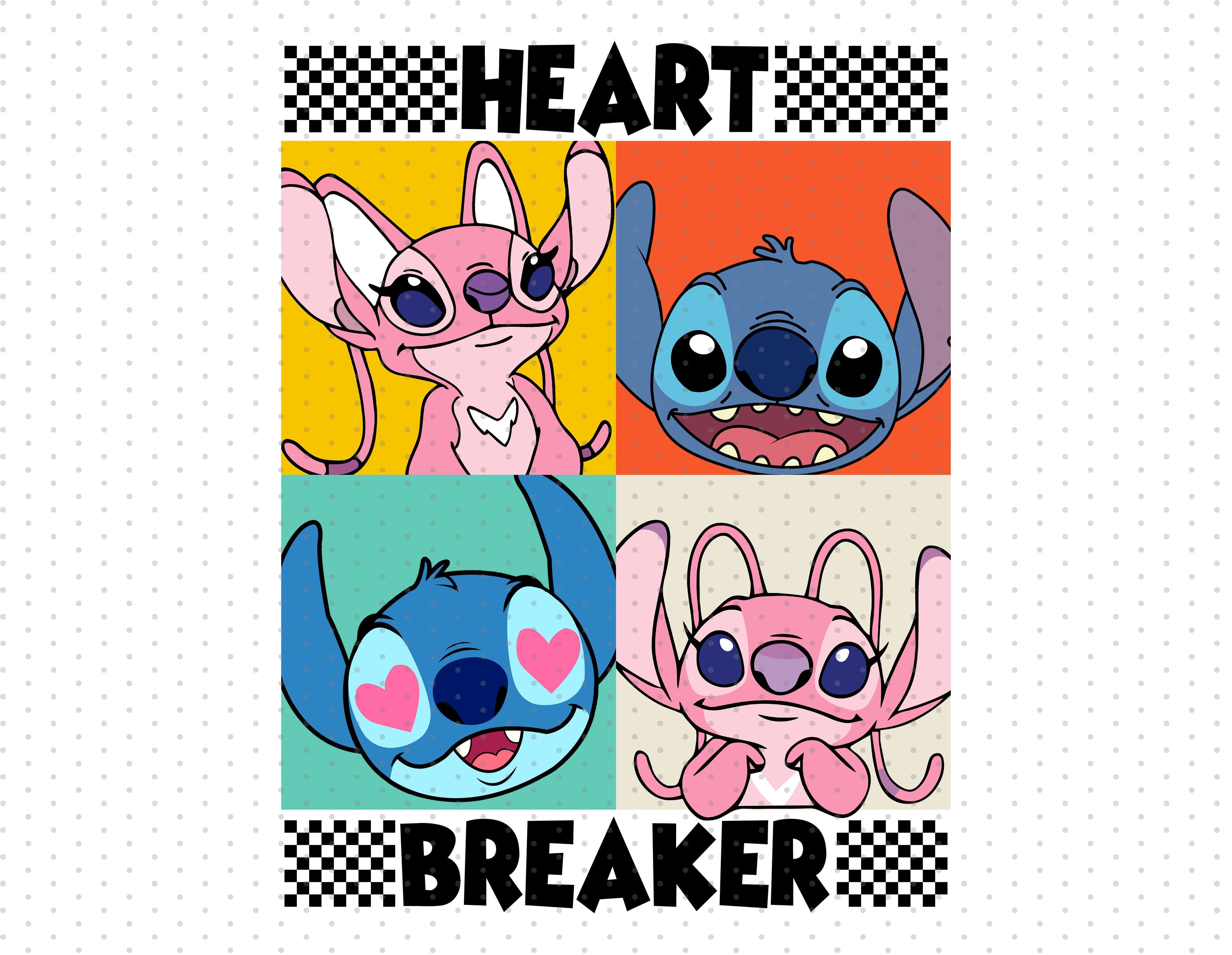 Stitch Heart Breaker Valentine's Day Sublimation PNG