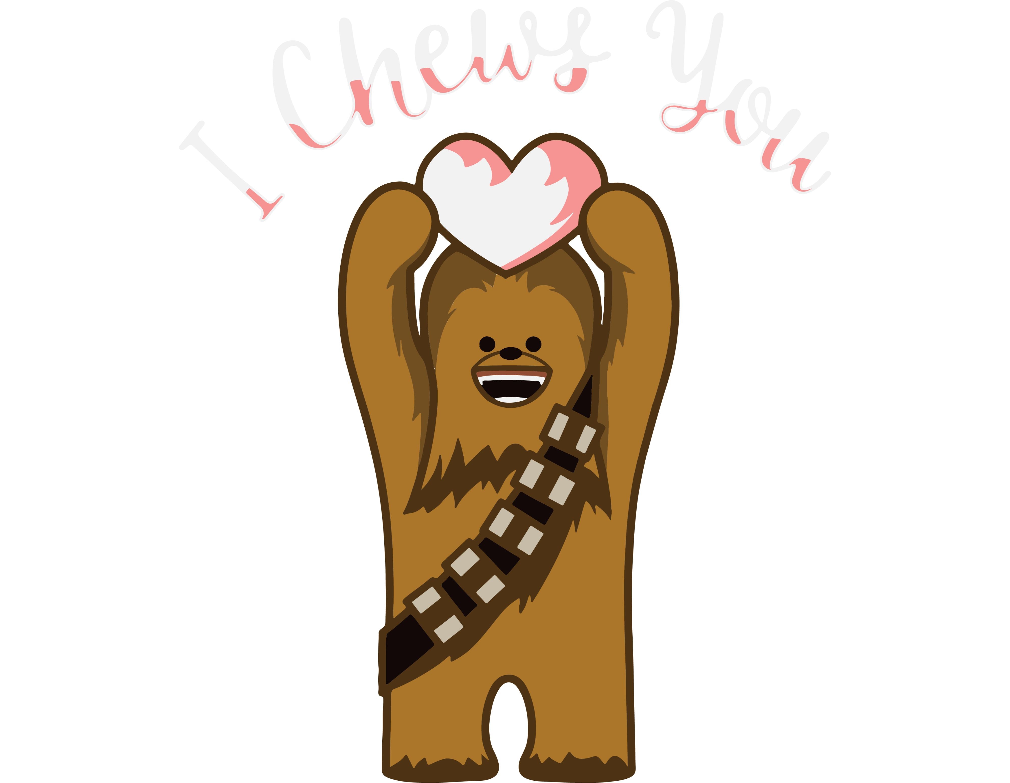 Star Wars Valentines I Chews You Chewbacca Graphic SVG - Instant Downl